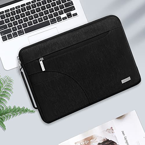MOSISO Laptop Shoulder Bag Compatible with MacBook Air/Pro,13-13.3 inch Notebook,Compatible with MacBook Pro 14 2023-2021 A2779 M2 A2442 M1, Polyester Briefcase Sleeve with Side Handle, Black