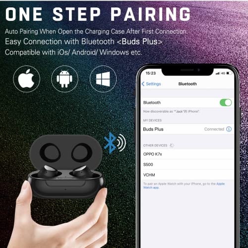 UrbanX Street Buds Plus for Sony Xperia 1 III - True Wireless Earbuds w/Hands Free Controls (Wireless Charging Case Included) - Black