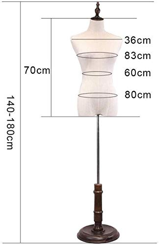 Mannequin Display Stand Mannequin Bust, Half Body Mannequins Female Clothing Store Window Dummy Model Wooden Display Rack ( Size : Medium ) ( )