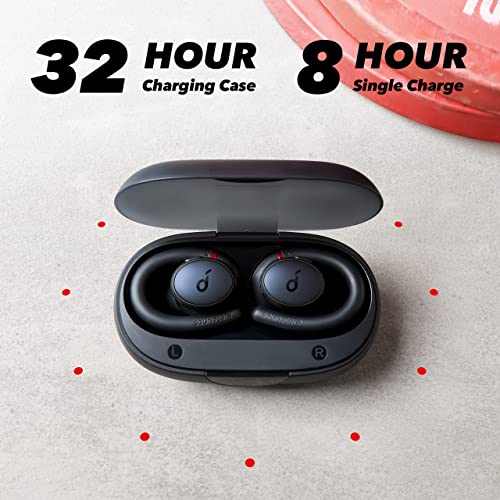 Soundcore by Anker, Soundcore Sport X10 True Wireless Bluetooth 5.2 Workout Headphones, Rotatable Ear Hooks, Deep Bass, IPX7 Waterproof, Sweatproof, 32H Play, Sport Earbuds, Gym, Running (Renewed)