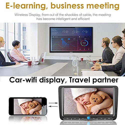 MiraScreen Wireless Display Receiver Mobile Screen Cast Dongle 1080P HDMI AV Adapter Cable for Connect Samsung Galaxy S6 S7 S8 Plus Note 8/5/4/3 iOS Apple iPhone iPad Tablet PC to HD TV (Black)