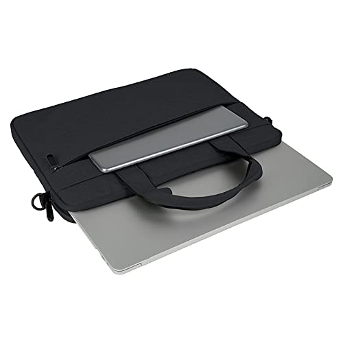 13 Inch Laptop Sleeve Shoulder Bag Compatible with MacBook 13.6" M2 A2681, 13.3 Air Pro M1/M2 A2338 A2337, 13.3" Chromebook Notebook Messenger Bag Carrying Case Briefcase for Men Women, Black