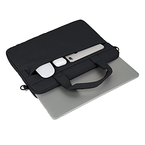 13 Inch Laptop Sleeve Shoulder Bag Compatible with MacBook 13.6" M2 A2681, 13.3 Air Pro M1/M2 A2338 A2337, 13.3" Chromebook Notebook Messenger Bag Carrying Case Briefcase for Men Women, Black