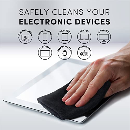 Electronic Wipes Streak-Free for Screen Cleaner & Smart Watch [2 Pack x 40] TV Screen, Smart TV, Computer Screen, Laptop, Phone, Tablet, and Electronics Devices - Microfiber Cloth Included [80 Wipes]