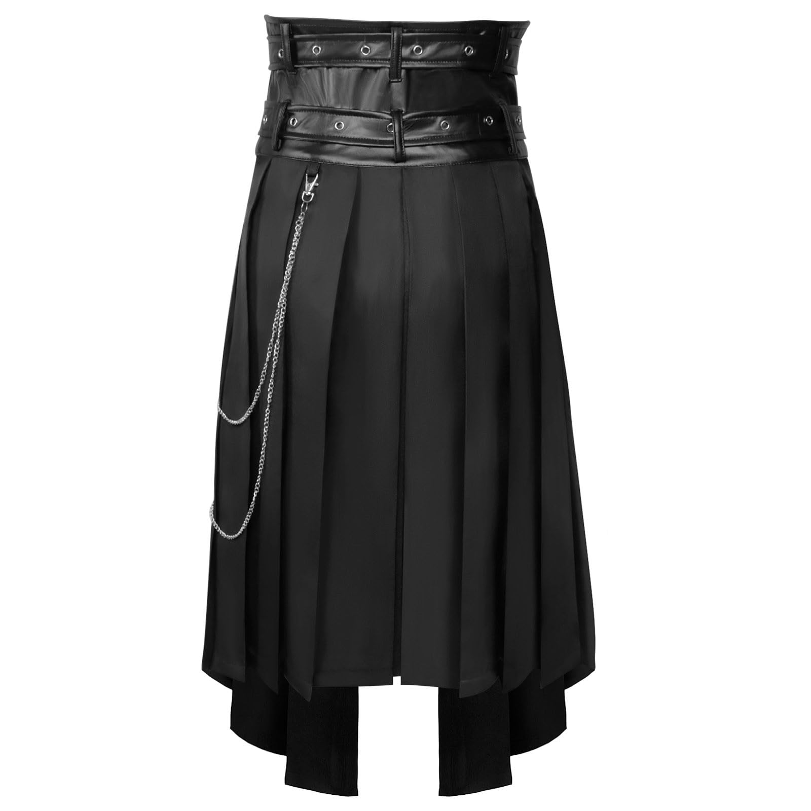 YYNS Pleated Half Skirt for Men Casual Scottish Style Solid Pocket Decorate Short Skirt Men's Kilts Irish Solid