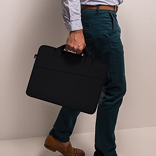 13 Inch Laptop Sleeve Shoulder Bag Compatible with MacBook 13.6" M2 A2681, 13.3 Air Pro M1/M2 A2338 A2337, 13.3" Chromebook Notebook Messenger Bag Carrying Case Briefcase for Men Women, Black