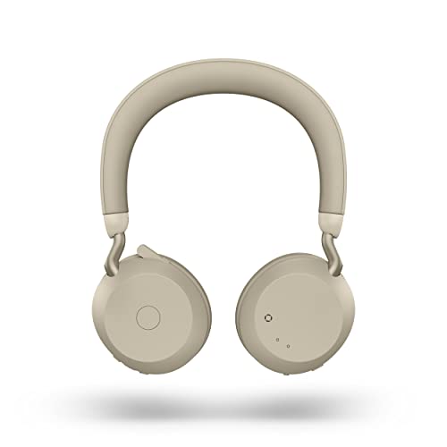 Jabra Evolve2 75 Wireless PC Headset with 8-Microphone Technology - Dual Foam Stereo Headphones with adjustable Advanced Active Noise Cancellation, USB-A Bluetooth Adapter and UC Compatibility - Beige