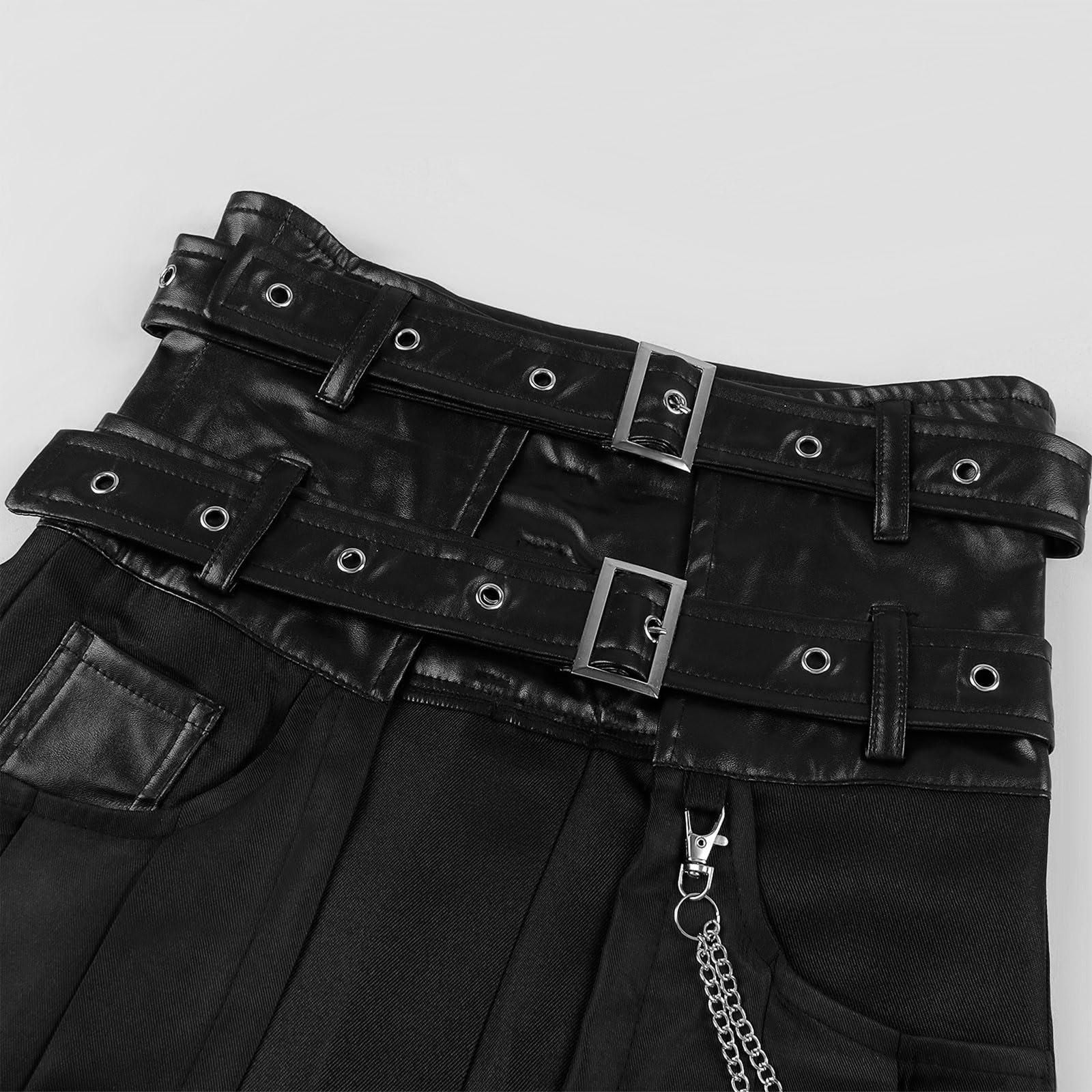 YYNS Pleated Half Skirt for Men Casual Scottish Style Solid Pocket Decorate Short Skirt Men's Kilts Irish Solid