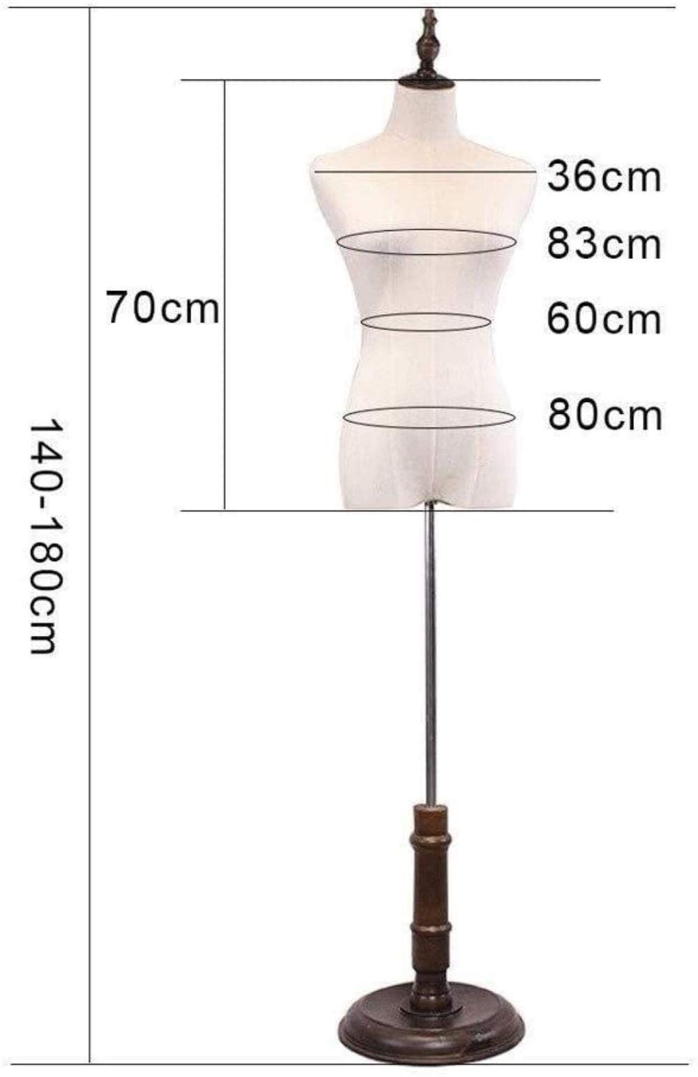 Mannequin Display Stand Mannequin Bust, Half Body Mannequins Female Clothing Store Window Dummy Model Wooden Display Rack ( Size : Medium ) ( )