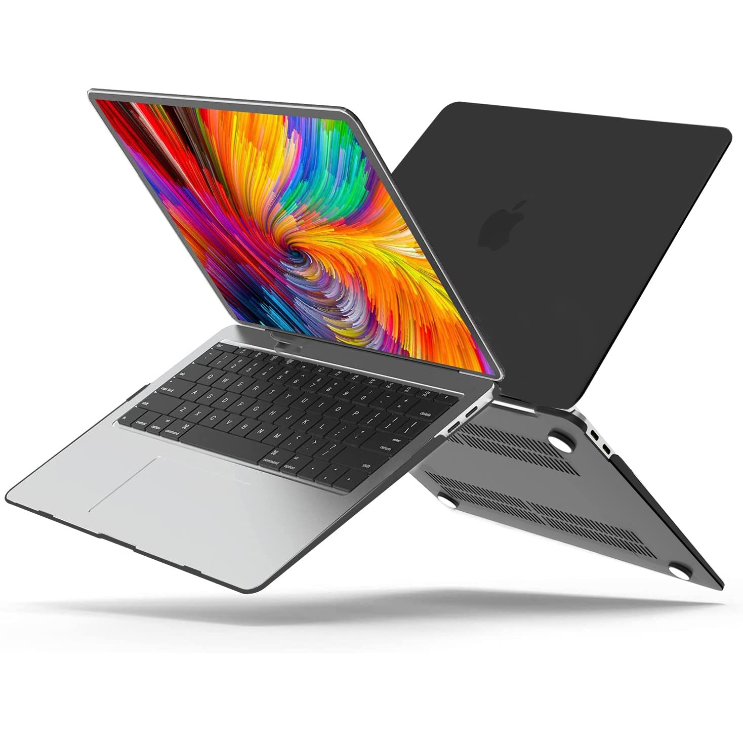 B BELK Compatible with MacBook Air 13 inch Case 2022 2021 2020 2019 2018 Release A2337 M1 A2179 A1932 Touch ID & Retina Display, Matte Plastic Hard Shell Case+ Keyboard Cover+ Screen Protector, Black