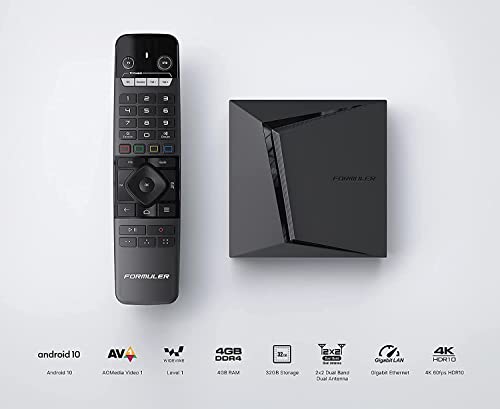 Formuler Z10 Pro Max Android 10 Dual Band 5G Gigabit LAN 4GB Ram 32GB ROM 4K Bonus Dreamlink Dlite W4K Andriod Box and Bonus Formuler 7 Color Backlit Wireless Mini Keyboard