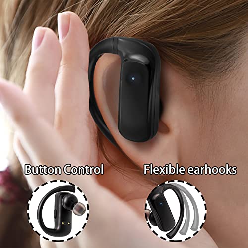 Dem.Lorida Wireless Earbuds Bluetooth 38hrs Play T60 Back Sport Earphones with LED Display Over-Ear Buds with Earhooks with Mic for Sport Running Workout Black