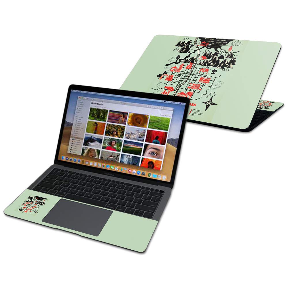 MightySkins Skin Compatible with Apple MacBook Air 13" (2020-2018) - Twin Peaks Map | Protective and Unique Vinyl Decal wrap Cover | Easy to Apply, Remove, and Change Styles | Made in The USA
