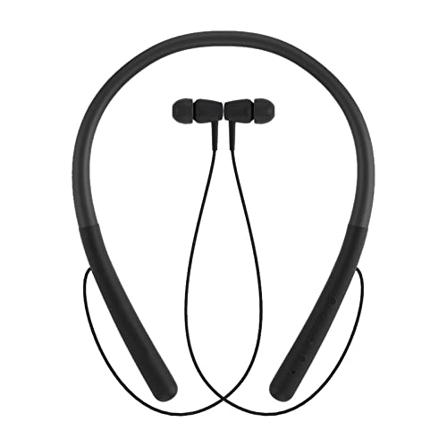 OCUhome 5.0 Wireless Neckband Earphone, IPX5 Waterproof Stereo Wireless Headset with Microphone Noise Cancelling Earphones for Gym Running Compatible with iOS Android Black