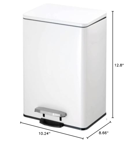 Garbage Can Trash Can Bin Step Trash Can Wastebasket Garbage Container Bin Removable Liner Bucket Step Trash Can Bedroom Trash Bin Waste Bin Waste Basket ( Color : White , Size : 26*22*32.5cm )