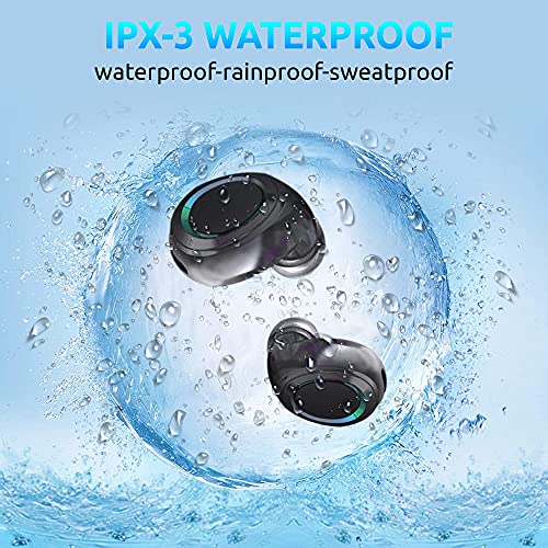 Volt Plus TECH Wireless V5.1 PRO Earbuds Compatible with Xiaomi Redmi 10A IPX3 Bluetooth Touch Waterproof/Sweatproof/Noise Reduction with Mic (Black)