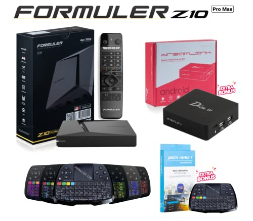 Formuler Z10 Pro Max Android 10 Dual Band 5G Gigabit LAN 4GB Ram 32GB ROM 4K Bonus Dreamlink Dlite W4K Andriod Box and Bonus Formuler 7 Color Backlit Wireless Mini Keyboard