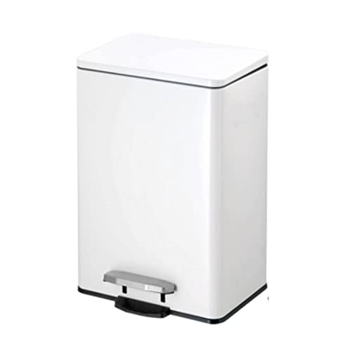 Garbage Can Trash Can Bin Step Trash Can Wastebasket Garbage Container Bin Removable Liner Bucket Step Trash Can Bedroom Trash Bin Waste Bin Waste Basket ( Color : White , Size : 26*22*32.5cm )