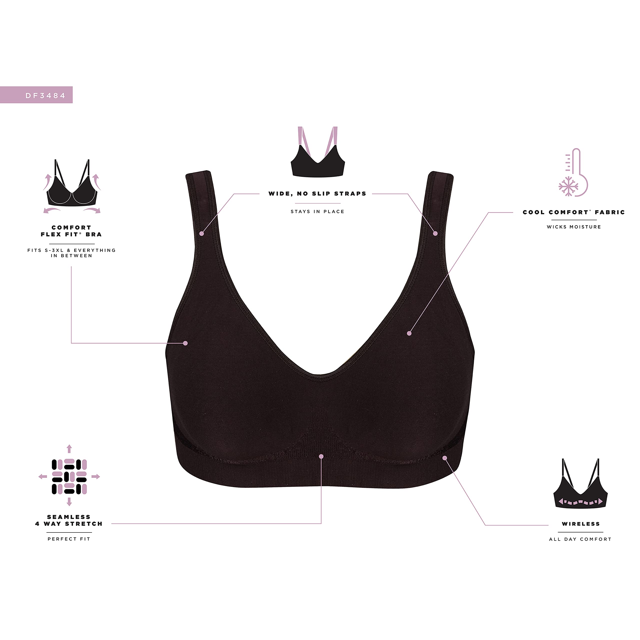 Bali Women's Sure Size Wire Free Bra, Nude, Small