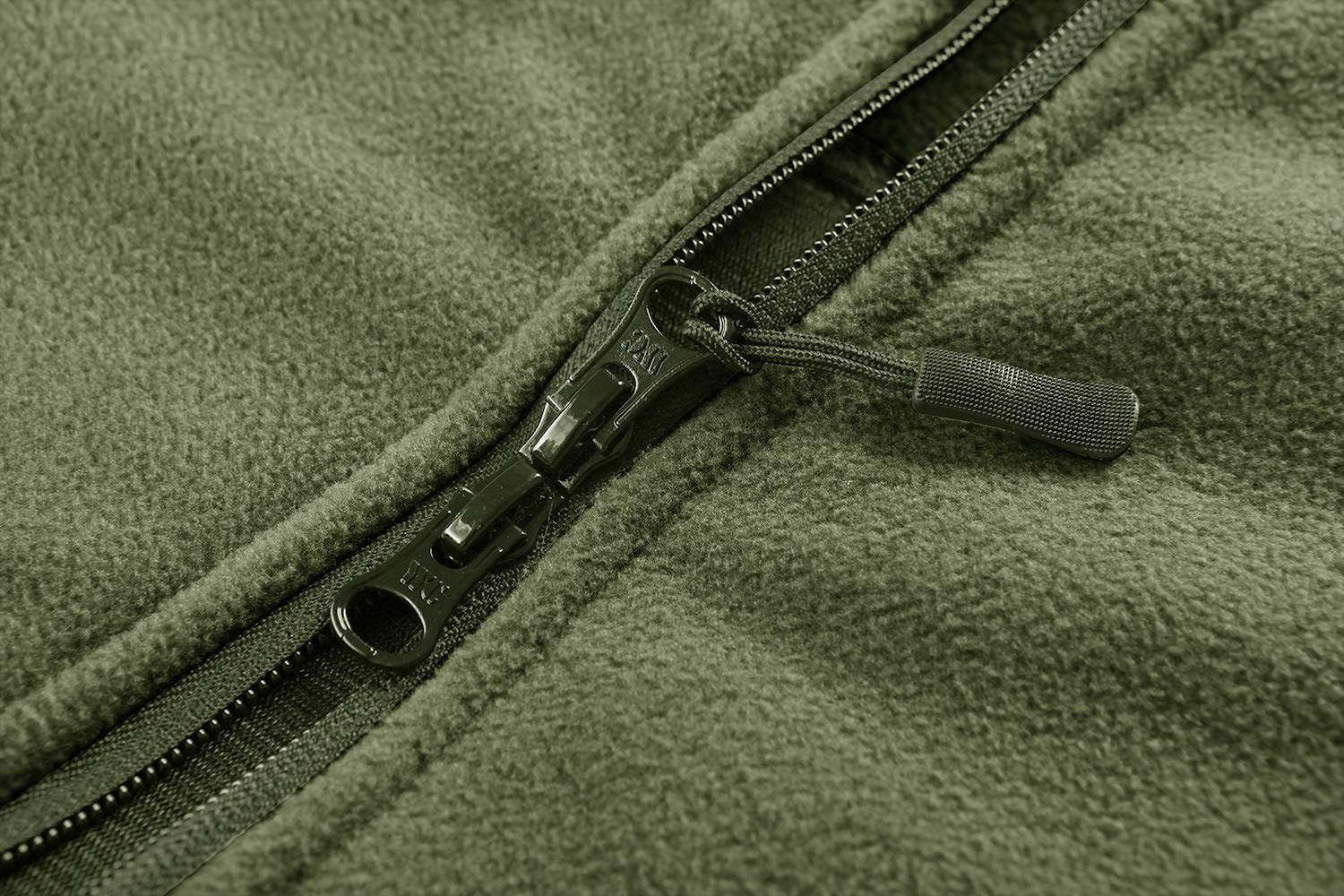 CRYSULLY Men's Tactical Front Zip Fleece Lining Hunting Mountaineering Jackets Windbreaker Coat Army Green