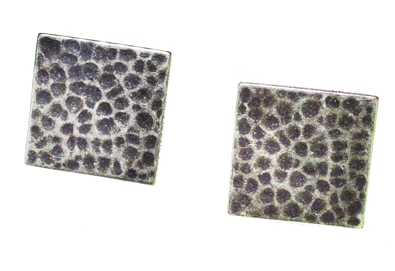 Santa Fe Antique Silver Plated Brass Square Post Earrings