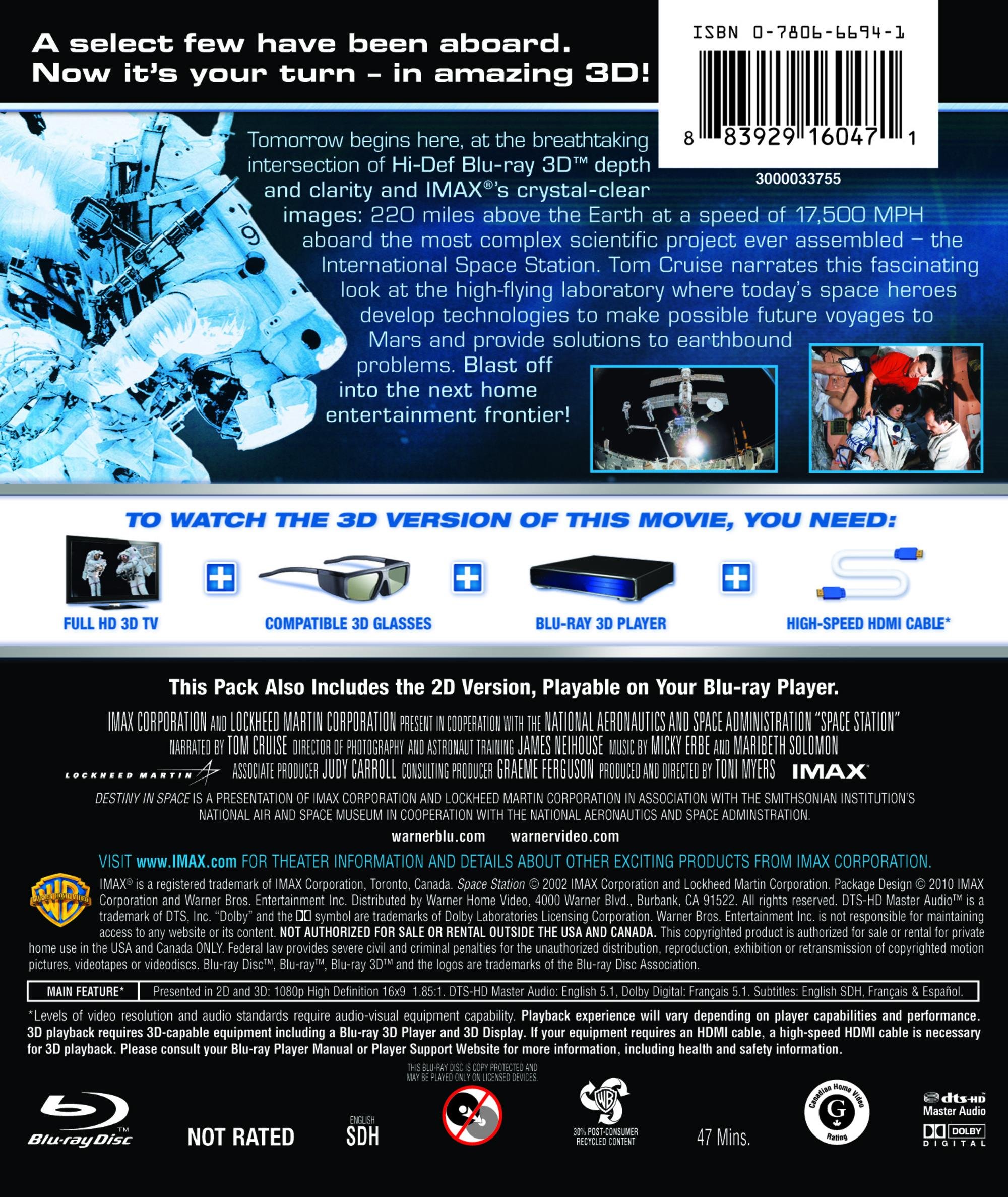 IMAX: Space Station (Single Disc Blu-ray 3D / Blu-ray Combo)
