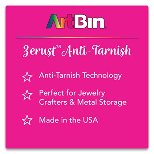 ArtBin 6847AG Medium Anti-Tarnish Box with Removable Dividers, Jewelry & Craft Organizer with Anti-Tarnish Technology, [1] Plastic Storage Case, Clear with Aqua Accents