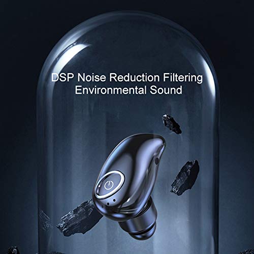 Heave Single Bluetooth Earpiece,Mini Invisible Wireless Headphone,Hands-Free in Ear Earphone Bluetooth Earbud for iPhone Android,Magnetic Waterproof Earphones for Car Vehicle Business Black