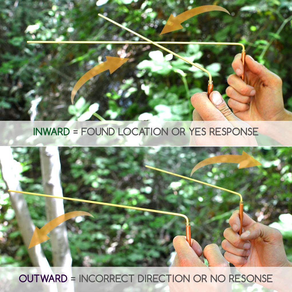 MyDeal Products Solid Copper and Brass Dowsing Rods with Smooth Movement for Tracing Spiritual Energy Chi, Ghost Hunting, Water Divining, Finding Gold, Locating Lost Items or Answering Questions!