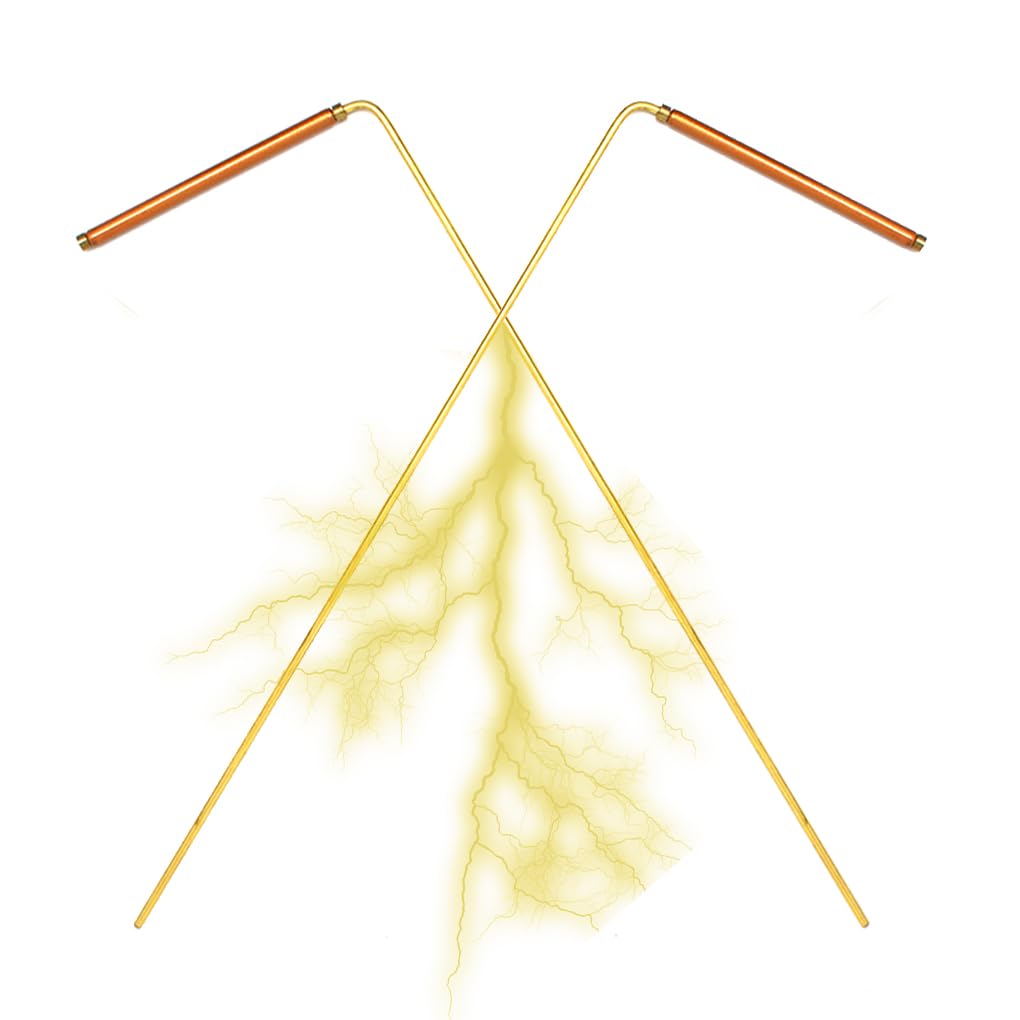 MyDeal Products Solid Copper and Brass Dowsing Rods with Smooth Movement for Tracing Spiritual Energy Chi, Ghost Hunting, Water Divining, Finding Gold, Locating Lost Items or Answering Questions!