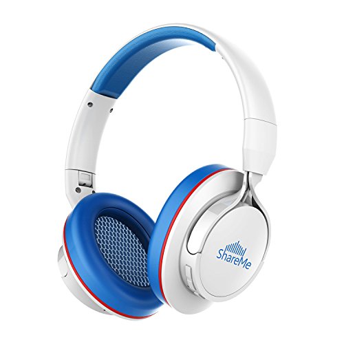 Mixcder Over Ear Headphones, ShareMe Wireless Bluetooth 4.1 Stereo with Built-in Mic, Passive Noise Cancelling and Volume Control for Travel, Work, Sport, Foldable Gym TV Headsets
