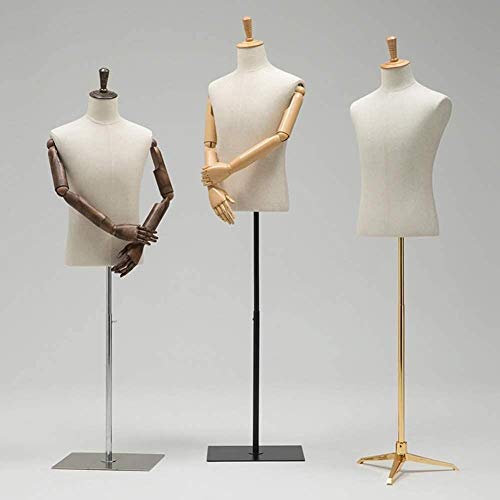 Mannequin Display Stand Male Mannequin Torso Body Dress Form Busts with Metal Base Manikin Dummy Model for Clothing Display Stable Stand ( Color : Silver ) (Silver )