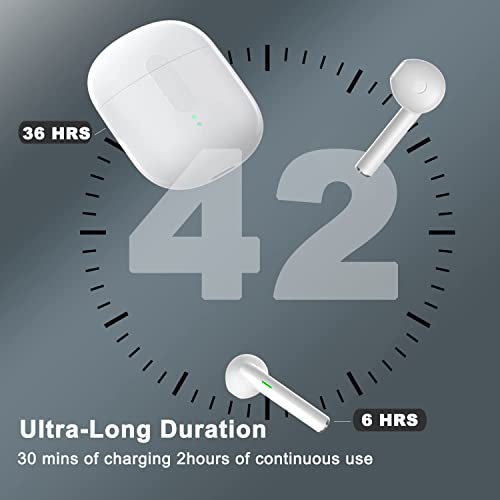 Wireless Earbuds,Bluetooth 5.3 Noise Cancelling Earbuds,Bluetooth Headphones 3D HIFI Stereo Bass, IPX7 Waterproof Sports Touch Control with USB-C Fast Charge Mini Charging Case for Android ios
