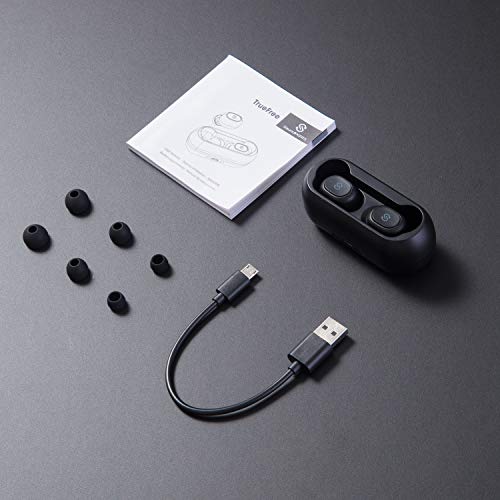 SoundPEATS TrueFree True Wireless Earbuds Bluetooth 5.0 in-Ear Stereo Bluetooth Headphones with Microphone Wireless Earphones 15 Hours Playtime, Hands-Free Calls, One-Step Pairing