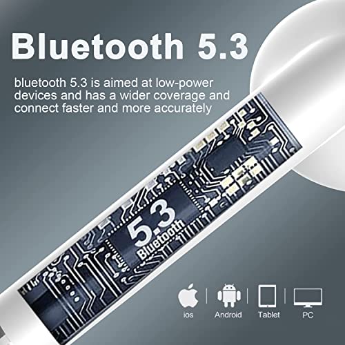 Wireless Earbuds,Bluetooth 5.3 Noise Cancelling Earbuds,Bluetooth Headphones 3D HIFI Stereo Bass, IPX7 Waterproof Sports Touch Control with USB-C Fast Charge Mini Charging Case for Android ios