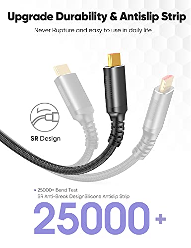 Snowkids 8K HDMI Cable 2.1 10FT/3M 48Gbps, 48Gbps High Speed 3D 8K60 4K120 144Hz Braided HDMI Cord eARC HDR10 HDCP 2.2&2.3 Compatible with Roku TV/PS5/HDTV/Blu-ray Black