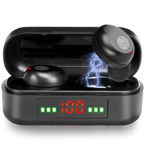 Wireless Earbuds Bluetooth 5.0 Headphones with Digital LED Display Charging Case Stereo Mini Earphones in Ear Headset Waterproof for Motorola Moto Z4