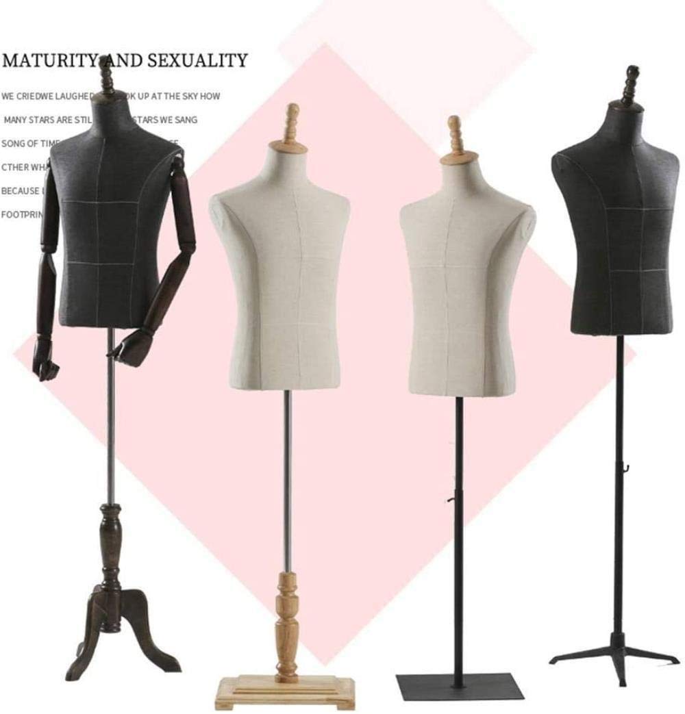 Mannequin Display Stand Tailoring Accessories Male Tailors Mannequin Torso Showing Tailor Adjustable Height with Casters Mannequin