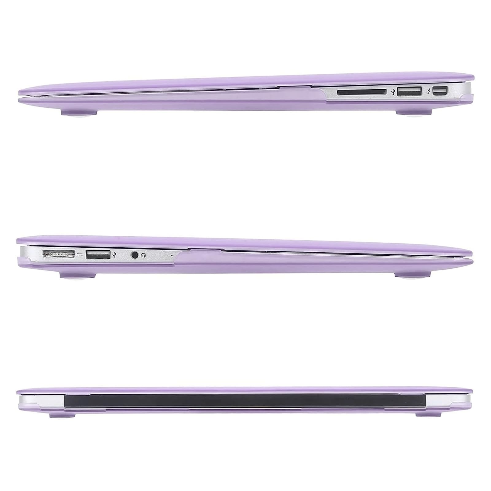 MOSISO Compatible with MacBook Air 13 inch Case (Models: A1369 & A1466, Older Version 2010-2017 Release), Protective Plastic Hard Shell Case & Keyboard Cover & Screen Protector, Light Purple