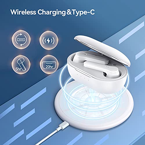 Wireless Earbuds, Bluetooth Earbuds in Ear w/Wireless Charging Case/USB-C, Wireless Earphones Hi-Fi Sound, Bluetooth 5.0 Headphones w/Microphone, Touch Control/25H/IPX7 for Sports/Work/3 Modes