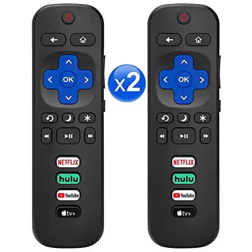 【Pack of 2】 RC280 Remote Control for Roku TVs,Compatible for TCL Roku/Hisense Roku/Onn Roku/Sharp Roku/Element Roku/Westinghouse Roku/Philips Roku/Insignia Roku/Jvc Roku/RCA Roku Smart TVs