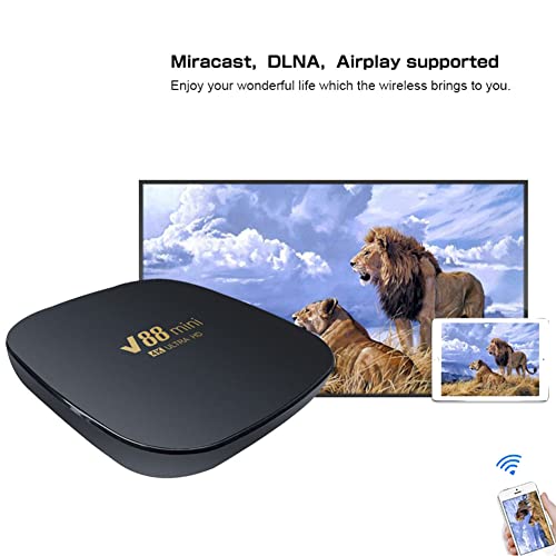 BANDQ 1 Set Mini Smart TV Box V88 TV Box Android 12 Allwinner H3 Core 2.4G WiFi 8K Set Top Box 8GB+128GB Media Player US Plug