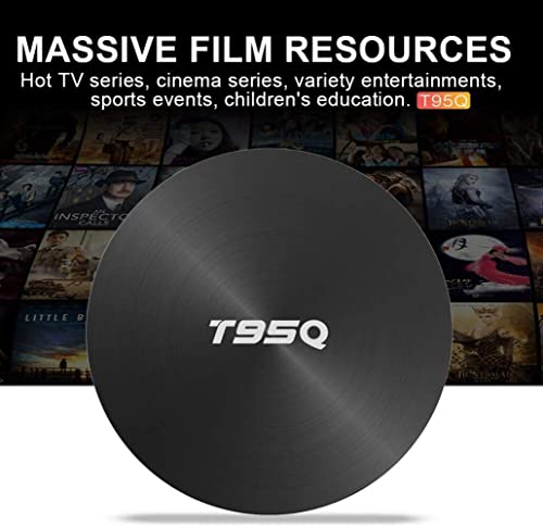 Android TV Box Android 9.0 OS Smart TV Box 4GB 64GB T95Q Support USB 3.0 BT 4.1 2.4G- 5G Dual-Band Wi-Fi 3D 4K Full HD H.265 100M Android Mini PC with Wireless Keyboard Remote (Backlit) TTV Box