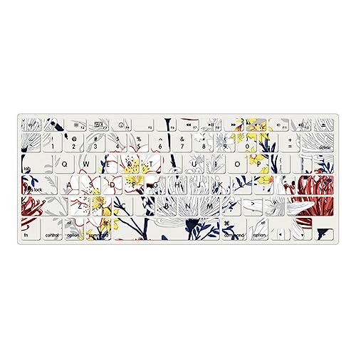 IVY Flower Series Case for MacBook Air 13 Old Release (2010-2017, Models: A1369 / A1466) Hard Shell Case with Keyboard Cover Set - F