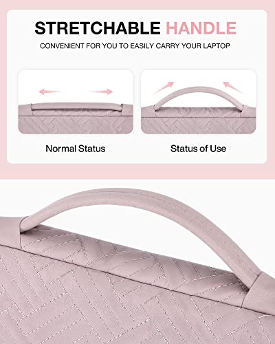 BAGSMART Laptop Sleeve Bag Compatible with MacBook Air/Pro, 13-13.3 inch Notebook, Pro 14 Inch, Air M2 13 Case Accessories Bag, Pink