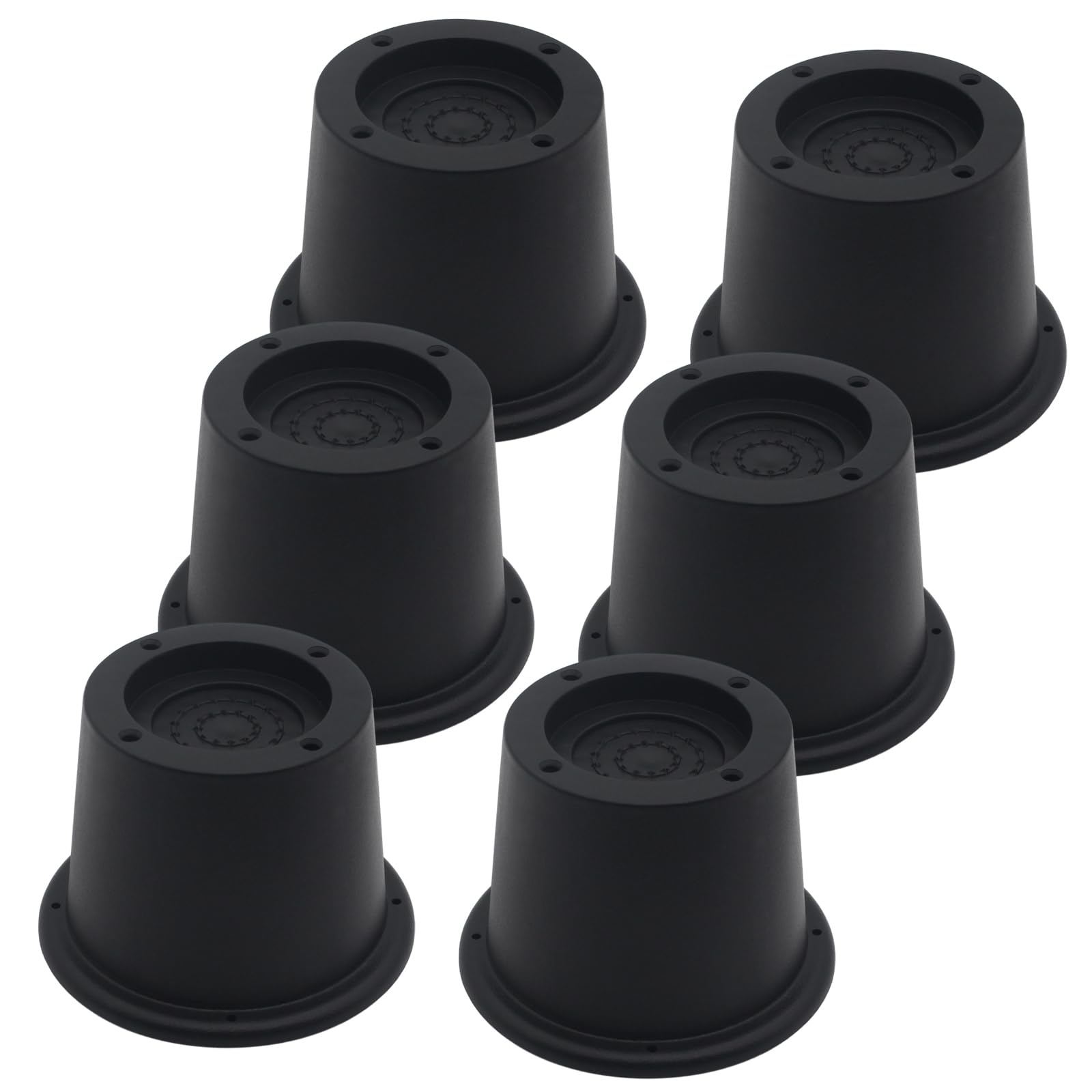 HANIHUA 6 Pack Furniture Risers Black Bed Risers 2 inch, Bed Lifts Risers for Sofa, Couch, Desk, Heavy Duty Bed Frame Risers Table Leg Extenders Supports Up to 1,300 Lbs