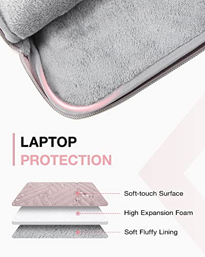 BAGSMART Laptop Sleeve Bag Compatible with MacBook Air/Pro, 13-13.3 inch Notebook, Pro 14 Inch, Air M2 13 Case Accessories Bag, Pink