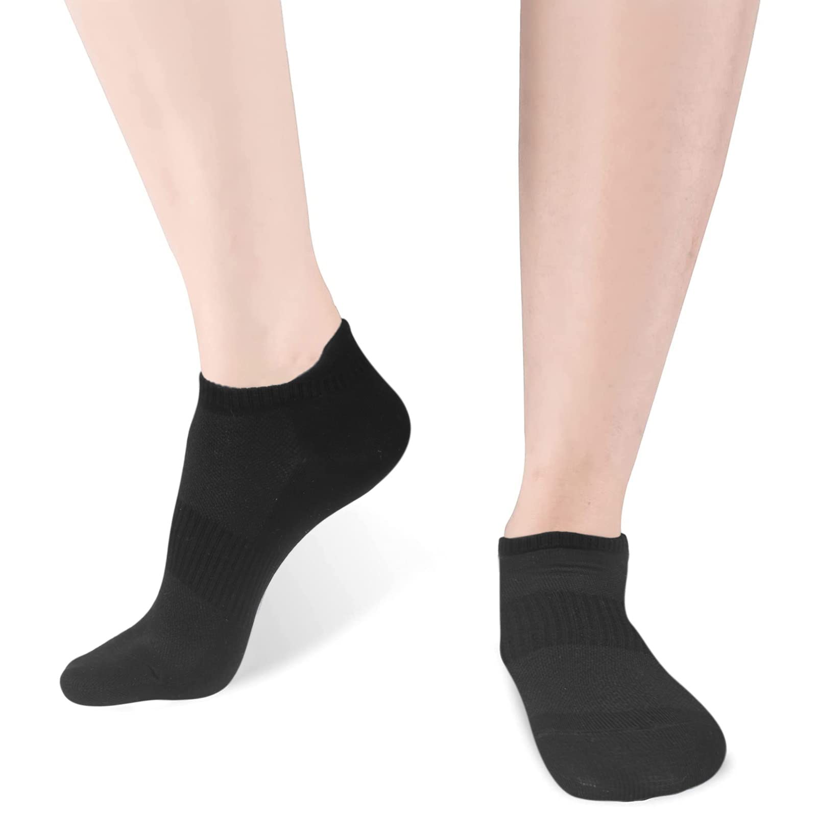 Cozi Foot Ankle Socks for Women: 10 Pairs Cotton Soft Fabric Black/White/Gray