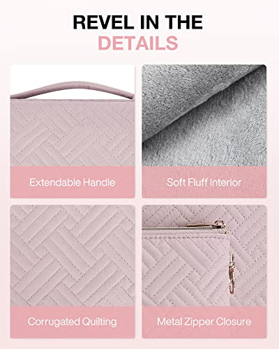 BAGSMART Laptop Sleeve Bag Compatible with MacBook Air/Pro, 13-13.3 inch Notebook, Pro 14 Inch, Air M2 13 Case Accessories Bag, Pink