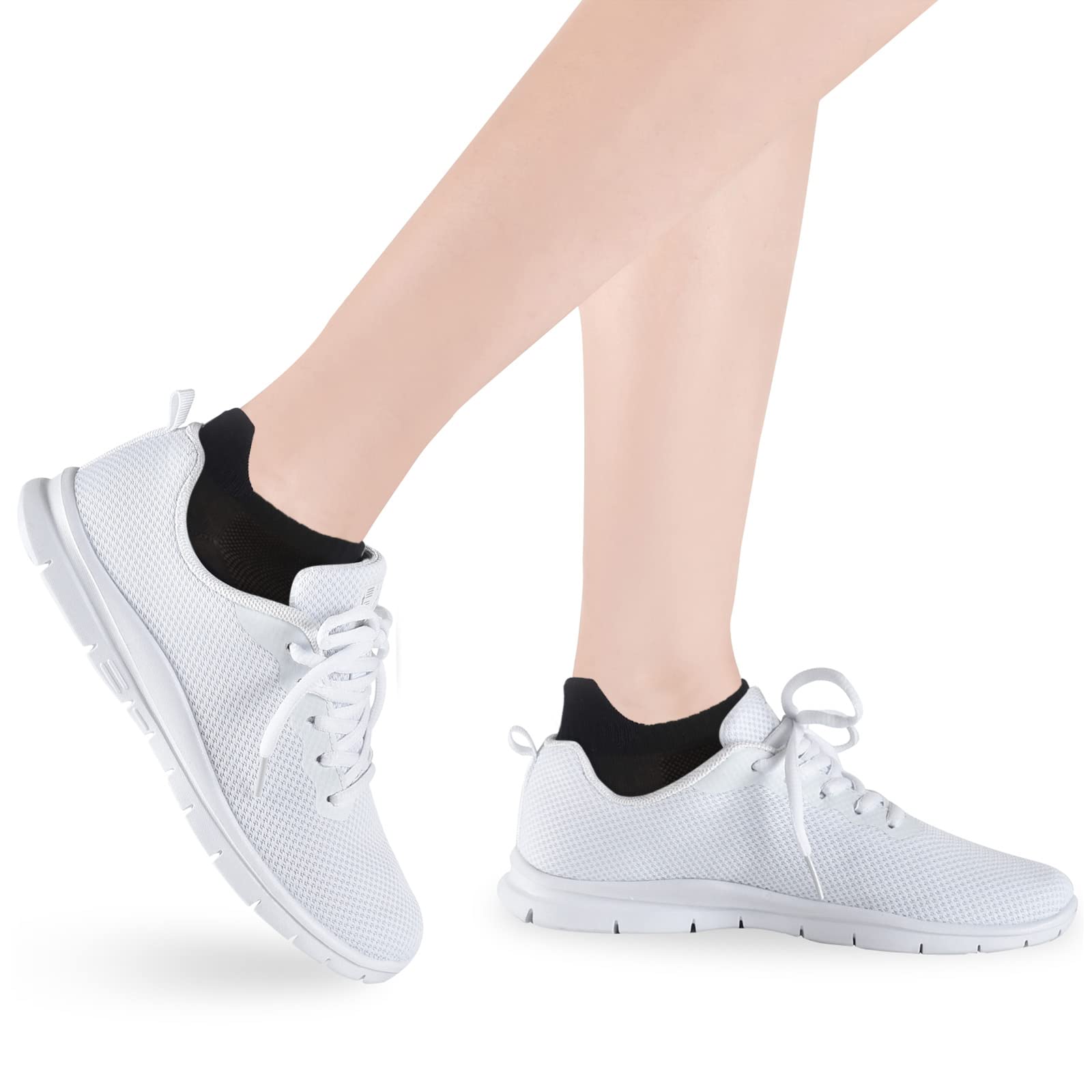 Cozi Foot Ankle Socks for Women: 10 Pairs Cotton Soft Fabric Black/White/Gray
